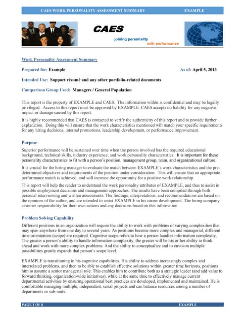 Career Assessment Report | RTF