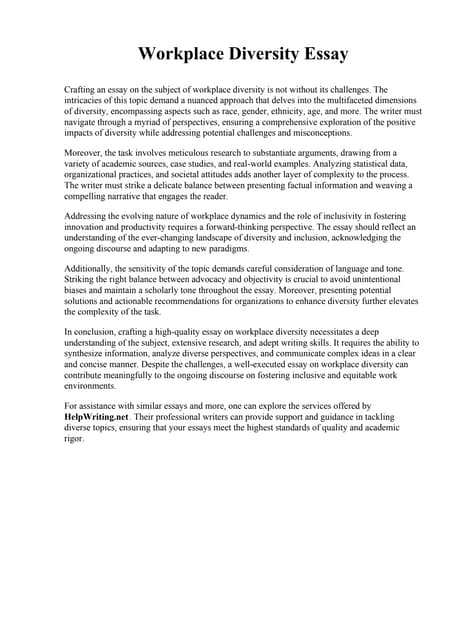 Essay On Diversity In The Workplace.pdf