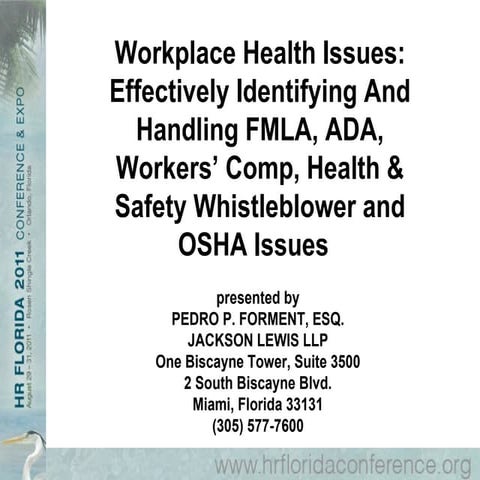 Forment - Workplace health issues | PPT