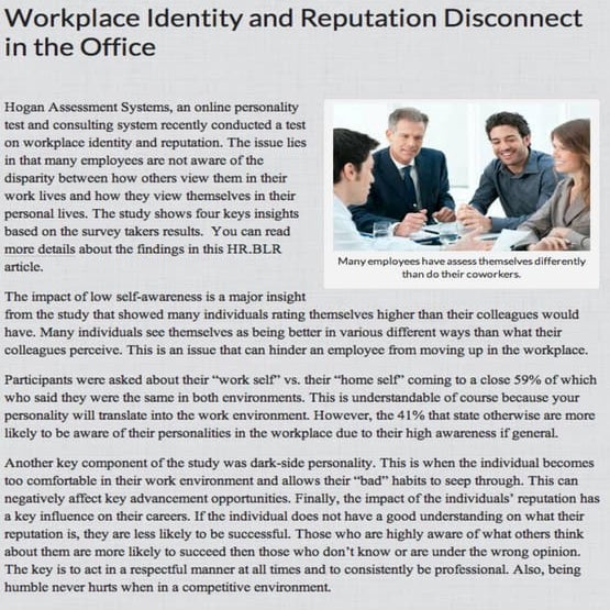 Workplace Identity and Reputation Disconnect | PDF