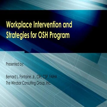 Workplace Intervention Strategies for OSH Program | PDF | Human ...