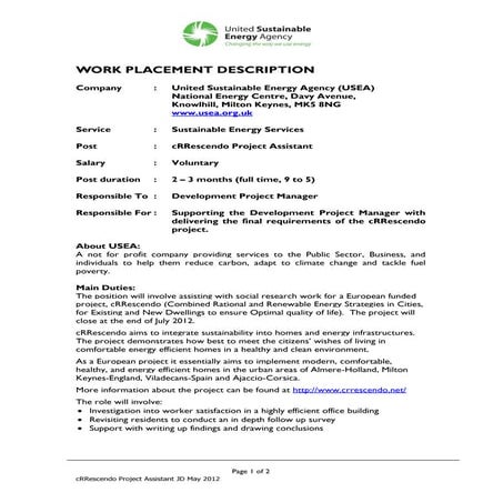 Work placement profile | PDF