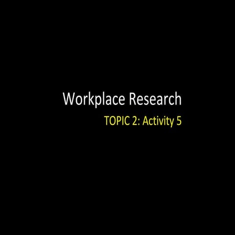 Workplace Research Presentation LBS | PPT