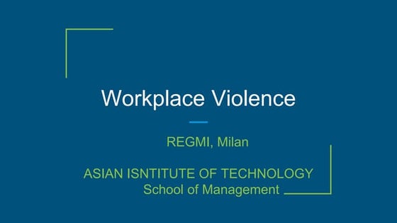 Workplace Violence | PPTX | Crime & Harmful Acts to Individuals, Society & Human Right ...
