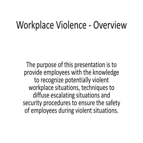 Workplace Violence | PPT
