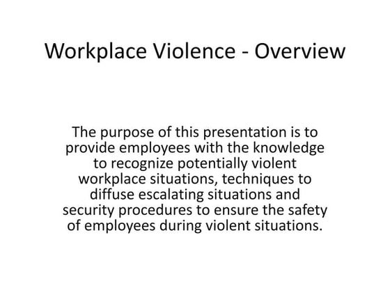Workplace Violence | PPT