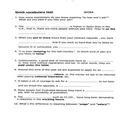Work quick test+confusable words+collocations+useful phrases in ...