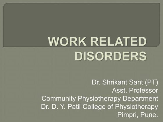 Work related musculoskeletal disorders | PPTX | Death, Injury, or ...