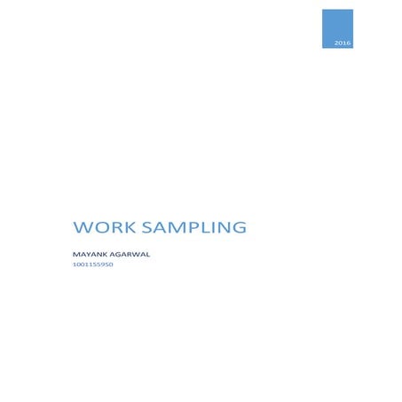 Work Sampling | DOCX | Educational Assessment | Education