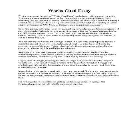 Works Cited Essay.pdfWorks Cited Essay | PDF