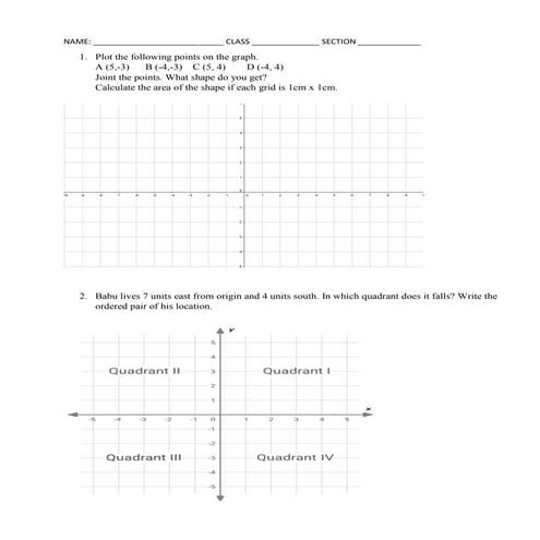 Workseet on coordinate graph .pdf