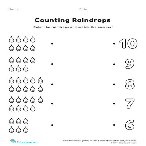 幼兒園體驗課 數字課程 worksgeet counting-rain-drops.pdf
