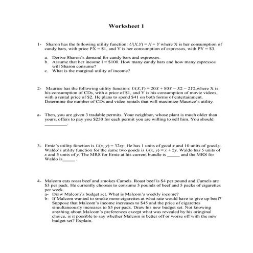 Worksheet | PDF