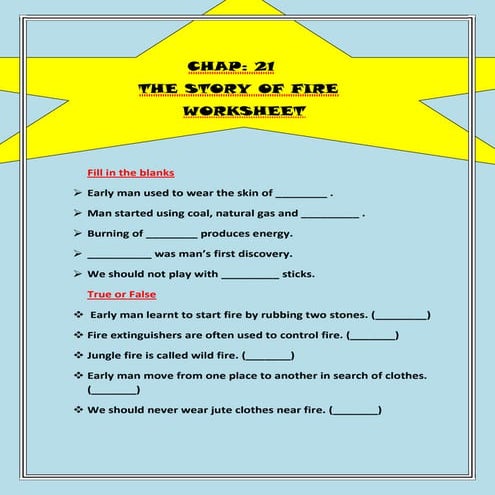 THE STORY OF FIRE-Worksheet | PDF