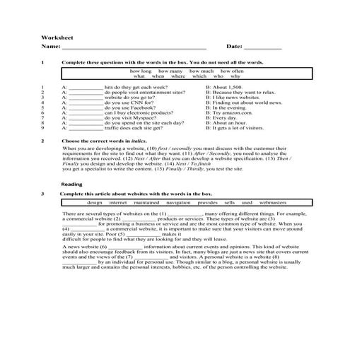 Methods - worksheet | DOCX