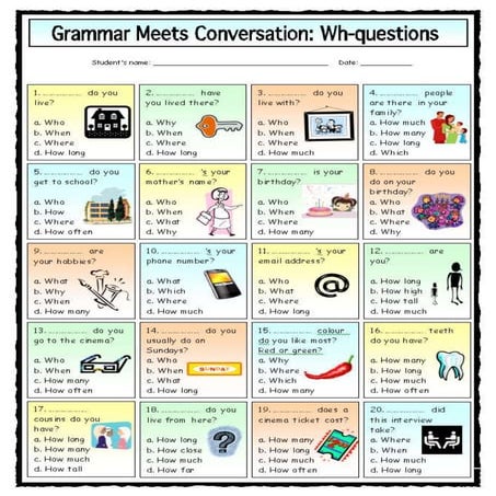 Wh Questions Pdf Wh Questions Anchor Chart (Visual Aid) | Teaching