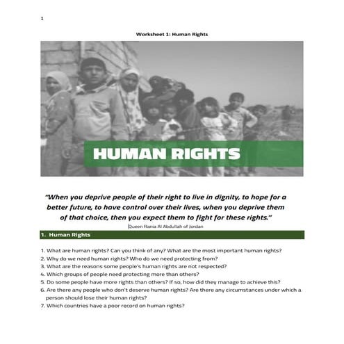 Worksheet 1_Human Rights.pdf | Politics