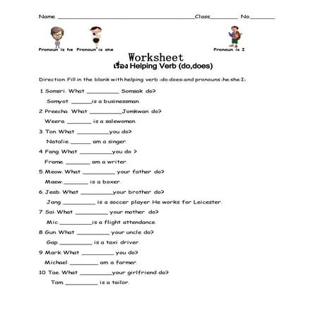 Helping Verb (do,does) | DOCX