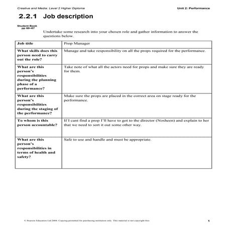 Worksheet 2.2.1 job description (prop manager) | DOCX