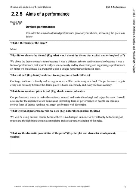 GCSE Drama C1 Devising - portfolio guidelines | PPTX