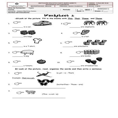 WORKSHEET 2 - 4° | PDF