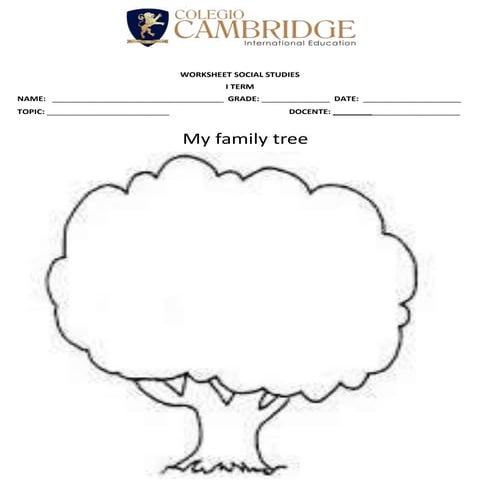 Worksheet 2 my family tree | PDF
