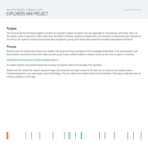 Lesson 8.1 Activity: Explorers Mini Project | PPT