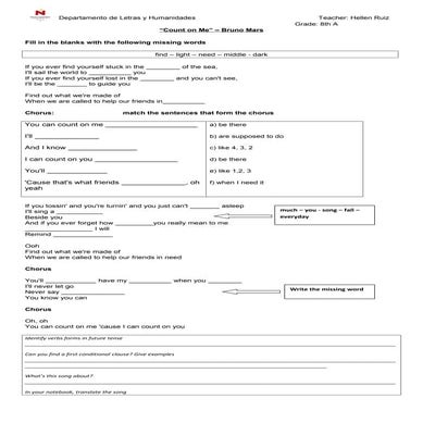 Worksheet 8 a count on me | DOC