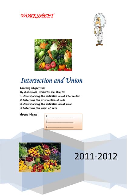 Union and Intersection of Sets | PPTX