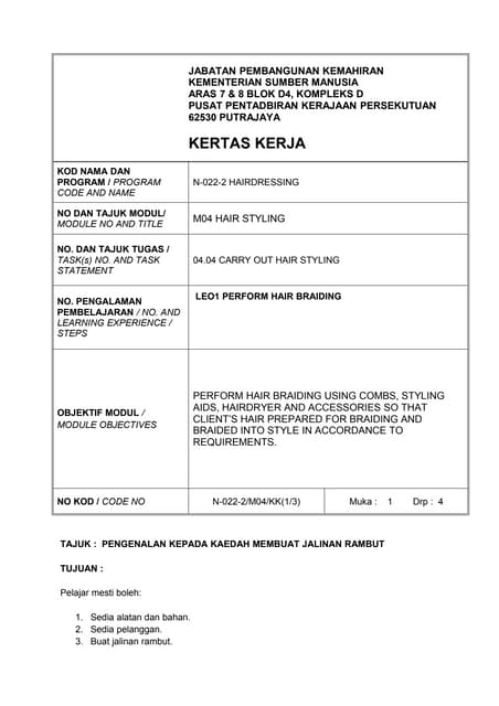 Powerpoint hair braiding | PPTX