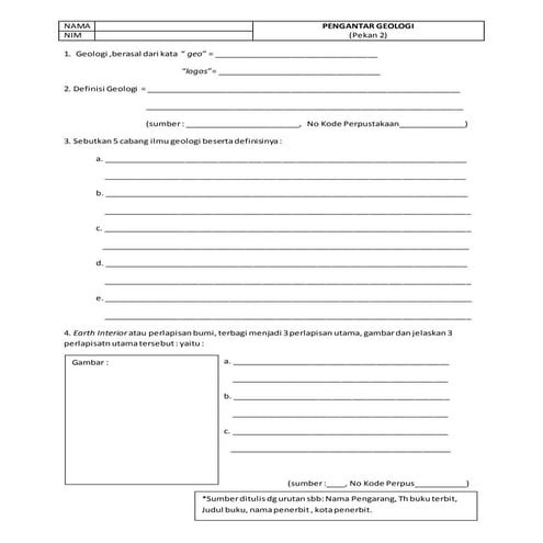 Worksheet earth interior | DOCX