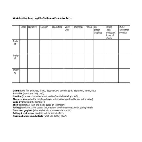G321 film analysis worksheet