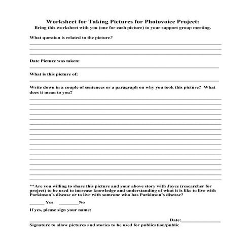 Worksheet for support group work | PDF