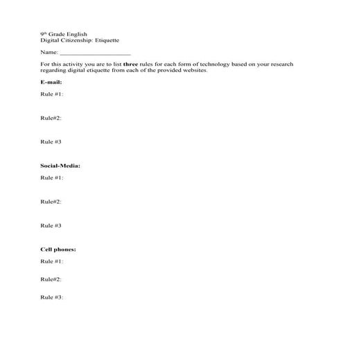 Worksheet for webquest | PDF