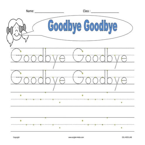 worksheet goodbye.pdf | Homework and Study | Education