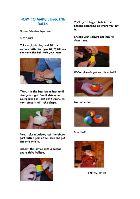 6 worksheet how to make juggling balls | PDF