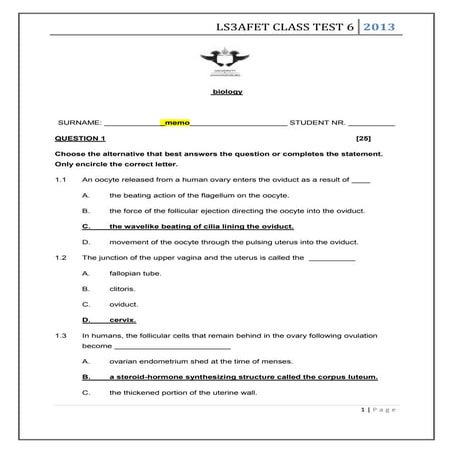 Steps Of Fertilization In Humans Worksheet