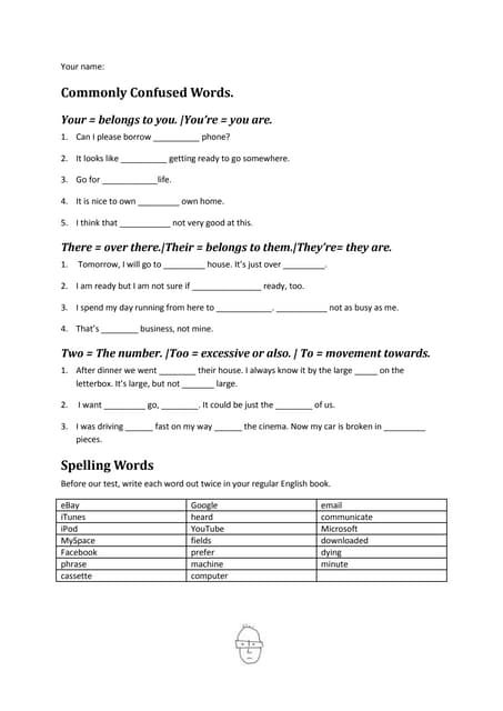 English vocabulary 6th primary | ODP