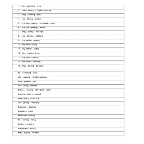 Worksheet Present Continous Tense Doc 8833