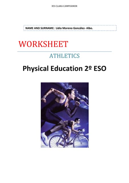 1 worksheet athletics & the olympics (maj) | ODT