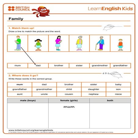Worksheets family | PDF