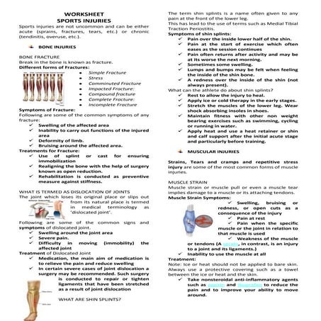 Common injuries during recreation | PPTX