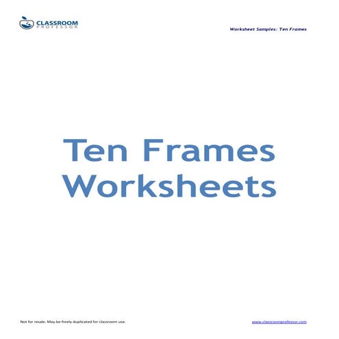 Worksheets ten frames | PDF