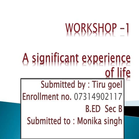 Significant experience in life | PPT