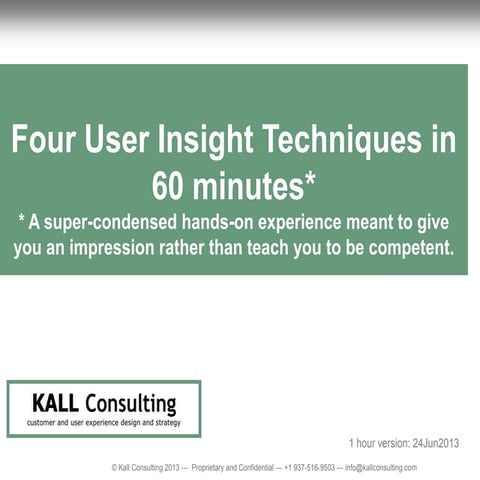Workshop: Gathering User Insight | PPT