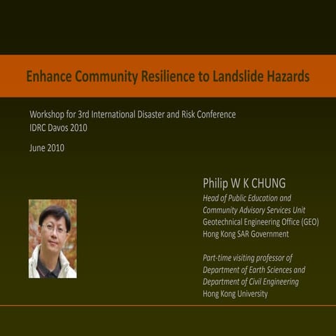 Enhance Community Resilience to Landslide Hazards | PPTX
