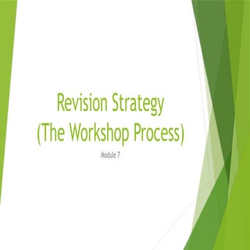 Revision Strategy - The Workshop Process | PPTX