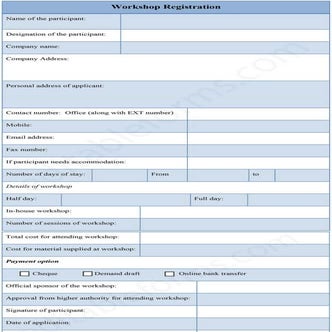 Workshop Registration PDF Template – Easy, Editable, and Instant Download | PDF