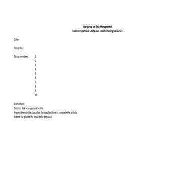 Workshop Risk Managemen form for HIRAC presentation | DOCX