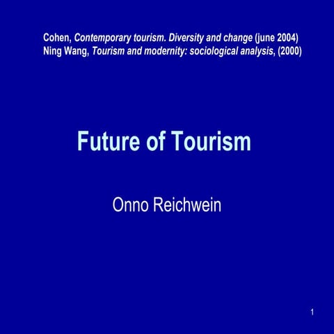 Workshop K3 - The End Of Tourism | PPT